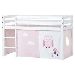 Hochbett Hoppekids "ECO Dream, Kinderbett, Spielbett, Halbhohes Bett aus Massivholz" Hochbetten Gr. nicht umbaubar, Liegefläche B/L: 70 cm x 160 cm, ohne Matratze, rosa (weiß, rosa, eule) Baby Kinderbett Hochbett inkl. Vorhang-Set Creator, Bettgröße & Matratze wählbar