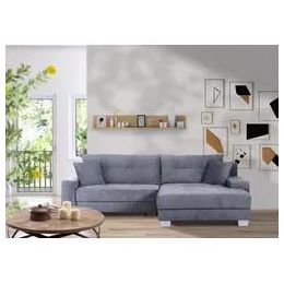 Ecksofa GUTMANN FACTORY Sofas Gr. B/H/T: 273cm x 76cm x 192cm, Flachgewebe, Ottomane beidseitig montierbar, schwarz (anthraziut)