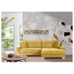 Ecksofa GUTMANN FACTORY Sofas Gr. B/H/T: 273cm x 76cm x 192cm, Flachgewebe, Ottomane beidseitig montierbar, gelb