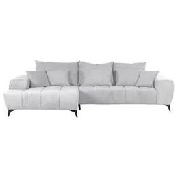 CARRYHOME Ecksofa GUTMANN FACTORY Sofas Gr. B/H/T: 300cm x 60cm x 205cm, Flachgewebe, Ottomane links, grau (hellgrau)