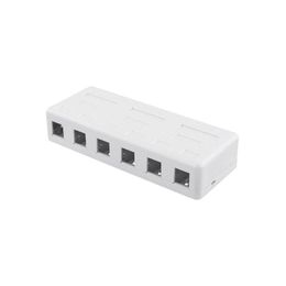 Deltaco Surface Mount Box For Keystone 6 ports White