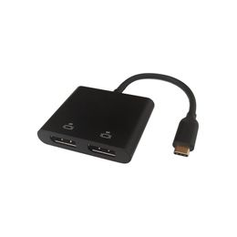 Deltaco USB-C MST HUB 2x 4K/60Hz DP x 2 black 0.1m USB-Hubs - 4 - Schwarz