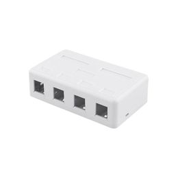 Deltaco Surface Mount Box For Keystone 4 ports White