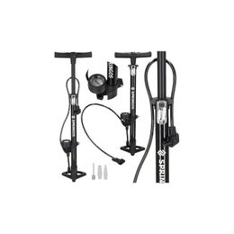 Fahrradhandpumpe mit Druckmesser Luftpumpe bis 11 bar 160 psi Doppelventilkopf - Springos