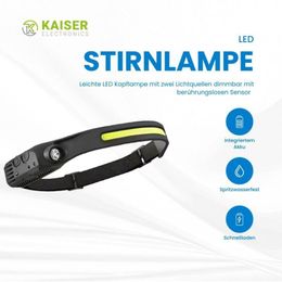 Led Stirnlampe berührungslos led mit 2 Lichtquellen - Schwarz