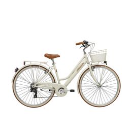 Adriatica Cityfahrrad 28 Zoll RETRO Lady beige inkl. Korb