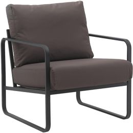CLP Lounger Manea I Relaxsessel Kunstleder Oder Stoff Bezug I Mit Stabilem Metallgestell I Gepolsteter Clubsessel