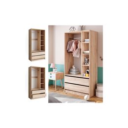 VICCO Kinderkleiderschrank Elmo Eiche 100 x 200 cm mit 2 Schubladen