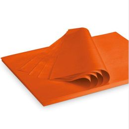 2 x Seidenpapier "Orange" 37,5 x 50 cm