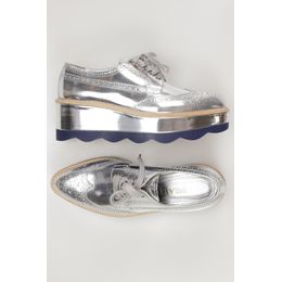 Prada Damen Halbschuh, silber, Gr. 36