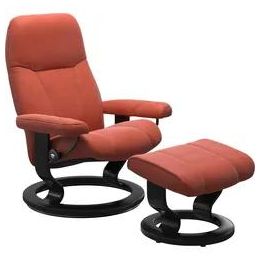 Relaxsessel stressless "Consul" Sessel Gr. Material Bezug, Material Gestell, Ausführung / Funktion, Maße, braun (henna) mit Hocker, Classic Base, Größe M, Gestell Schwarz