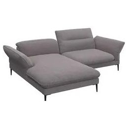 Ecksofa FLEXLUX "Salino, Funktionssofa mit Recamiere, Relaxsofa, Ecksofa" Sofas Gr. B/H/T: 245cm x 88cm x 182cm, Chenille-Struktur, Recamiere links, braun (latte) Sofa mit Arm- und Kopfteil-Verstellungen, Kaltschaum & Stahl-Wellen