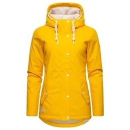 Regenjacke Ragwear "Marge" Gr. XXL (44), gelb (dottergelb) Damen Jacken warm gefütterter Winter Regenmantel