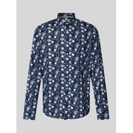 Jake*s Slim Fit Businesshemd mit floralem Allover-Muster