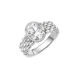 ZEEme Fingerring »925/- Sterling Silber rhodiniert Zirkonia« weiß 058 (18,5) Damenring aus 925/- Sterling Silber rhodiniert