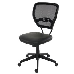 Profi-Bürostuhl Seattle, Chefsessel Drehstuhl, 150kg belastbar, Kunstleder ~ schwarz ohne Armlehnen