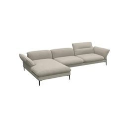 Ecksofa FLEXLUX "Salino, Funktionssofa mit Recamiere, Relaxsofa, Ecksofa", beige (natural), B:340cm H:88cm T:182cm, 100% Polyester, Sofas, Ecksofa, Sofa mit Arm- und Kopfteil-Verstellungen, Kaltschaum & Stahl-Wellen