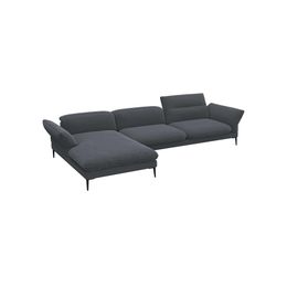 Ecksofa FLEXLUX "Salino, Funktionssofa mit Recamiere, Relaxsofa, Ecksofa", grau (anthrazit), B:340cm H:88cm T:182cm, 100% Polyester, Sofas, Ecksofa, Sofa mit Arm- und Kopfteil-Verstellungen, Kaltschaum & Stahl-Wellen
