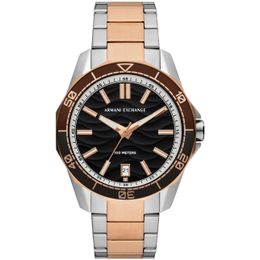 Quarzuhr Armani Exchange Armbanduhren silberfarben (silberfarben, roségoldfarben) Herren Armbanduhr, Herrenuhr, bis 10 bar wasserdicht, Edelstahlarmband