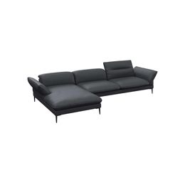 Ecksofa FLEXLUX "Salino, Funktionssofa mit Recamiere, Relaxsofa, Ecksofa", schwarz (deep schwarz), B:340cm H:88cm T:182cm, Sofas, Ecksofa, Sofa mit Arm- und Kopfteil-Verstellungen, Kaltschaum & Stahl-Wellen