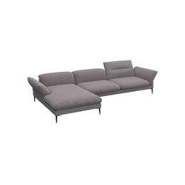 Ecksofa FLEXLUX "Salino, Funktionssofa mit Recamiere, Relaxsofa, Ecksofa", braun (latte), B:340cm H:88cm T:182cm, 100% Polyester, Sofas, Ecksofa, Sofa mit Arm- und Kopfteil-Verstellungen, Kaltschaum & Stahl-Wellen