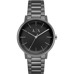 Quarzuhr Armani Exchange, grau (anthrazit), Armbanduhren, Herren, Armbanduhr, Herrenuhr, analog, Edelstahlarmband