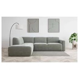 Ecksofa Andas "Tvinnum" Sofas Gr. B/H/T: 255cm x 75cm x 210cm, Struktur weich, Ottomane links, grün (hunter) Breite 255 cm, L-Form, Struktur weich, Chenille, mit Komfortschaum