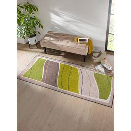 Fußmatte HEINE HOME Teppiche Gr. B: 50cm, 7mm, L: 75cm, bunt (taupe-grün)