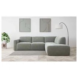 Ecksofa Andas "Tvinnum" Sofas Gr. B/H/T: 255cm x 75cm x 210cm, Struktur weich, Ottomane rechts, grün (hunter) Breite 255 cm, L-Form, Struktur weich, Chenille, mit Komfortschaum