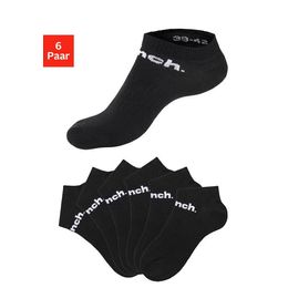 Bench. Sportsocken schwarz Gr. 35-38 für Damen. Mit Logoschriftzug. Elastisch. Nachhaltig.