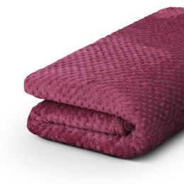 Kuscheldecke Cashmere Touch 150x200cm (Weinrot) 250g/m² - Flauschige Wohndecke für Sofa, Couch und Bett, Tagesdecke Oeko-TEX - Sofaüberwurf