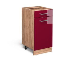 Küchenunterschrank R-Line, Bordeaux Hochglanz, 40 cm ohne Arbeitsplatte VICCO