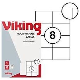 Viking Universaletiketten 3225330 Selbsthaftend Spezial Weiß 105 x 74 mm 100 Blatt à 8 Etiketten