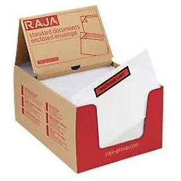 RAJA Selbstklebend Dokumententaschen DIN C5 PE (Polyethylen), Silikonpapier Transparent 22 (B) x 16 (H) cm 1000 Stück