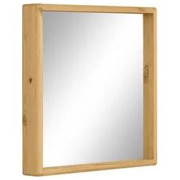 Badspiegel OTTO products "Jorrick", beige (natur), B:60cm H:60cm T:8cm, FSC-zertifiziertes Massivholz, Spiegel, Rahmen aus FSC-zertifiziertem Massivholz Kiefer, Breite 60 cm