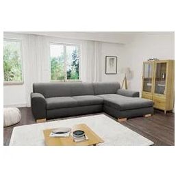 Ecksofa Home Affaire "Nika L-Form" Sofas Gr. B/H/T: 277 cm x 78 cm x 84 cm, Cord, Recamiere rechts, mit Bettfunktion, grau wahlweise mit Bettfunktion, auch in Cord