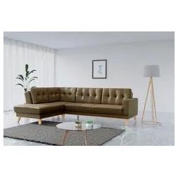 KEUCO Ecksofa SIT&MORE "Lavida L-Form" Sofas Gr. B/H/T: 298 cm x 90 cm x 198 cm, Microfaser, Ottomane links, ohne Kipper-ohne Bettkasten-4 Rückenkissen-belastbar bis 660 kg, grün (olive) wahlweise mit Kippfunktion und Bettkasten