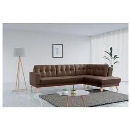 Sit & More Ecksofa SIT & MORE "Lavida L-Form" Sofas Gr. B/H/T: 298cm x 90cm x 198cm, Microfaser, Ottomane rechts, ohne Kipper-ohne Bettkasten-4 Rückenkissen-belastbar bis 660 kg, braun (coffe) wahlweise mit Kippfunktion und Bettkasten