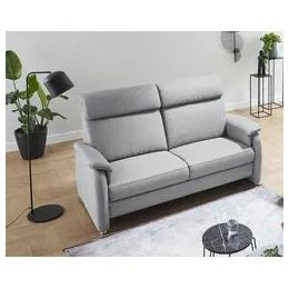 2-Sitzer Home Affaire "Turin auch mit Easy care-Bezug: leicht Wasser zu reinigen" Sofas Gr. B/H/T: 156 cm x 107 cm x 97 cm, Struktur, grau (hellgrau) mit hochwertigem Federkern, hoher Rücken bietet besonderen Komfort