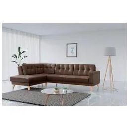 Sit & More Ecksofa SIT & MORE "Lavida L-Form" Sofas Gr. B/H/T: 298cm x 90cm x 198cm, Microfaser, Ottomane links, mit Kipper-mit Bettkasten-4 Rückenkissen-belastbar bis 660 kg, braun (coffe) wahlweise mit Kippfunktion und Bettkasten