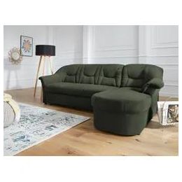 Ecksofa DOMO collection "Sarafina L-Form" Sofas Gr. B/H/T: 232cm x 83cm x 146cm, Struktur fein, Recamiere rechts, ohne Bettfunktion-mit Federkern, grün wahlweise mit Bettfunktion, optional Federkern