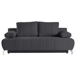 Schlafsofa WERK2 "Troya" Sofas Gr. B/H/T: 210cm x 95cm x 95cm, Struktur grob, grau (antrazit) 2-Sitzer Sofa und Schlafcouch mit Federkern & Bettkasten