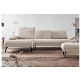 Ecksofa Andas "Stenlille L-Form" Sofas Gr. B/H/T: 295cm x 83cm x 162cm, Struktur grob, Recamiere links, beige incl. Sitztiefen-, Kopfteil- und Armteilverstellung