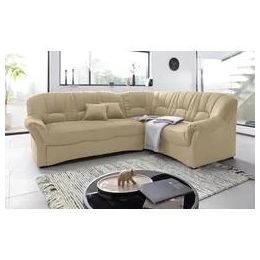 Ecksofa DOMO collection "Bahia L-Form" Sofas Gr. B/H/T: 256cm x 91cm x 200cm, Struktur, langer Schenkel links, ohne Bettfunktion, beige wahlweise mit Bettfunktion