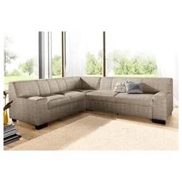 Ecksofa DOMO collection "Norma Top L-Form" Sofas Gr. B/H/T: 247cm x 77cm x 212cm, Struktur, langer Schenkel rechts, ohne Bettfunktion, beige wahlweise mit Bettfunktion