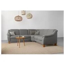 Ecksofa Home Affaire "Caldera L-Form" Sofas Gr. B/T: 270cm x 250cm, Easy care, langer Schenkel links, mit Kopfteilverstellung-ohne Bettfunktion-ohne Schubkasten, grau Federkern, wahlweise mit Kopfteilverstellung, Bettfunktion, Bettkasten