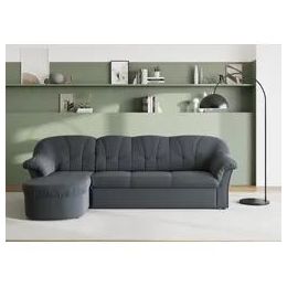 Ecksofa DOMO collection "Pegnitz L-Form" Sofas Gr. B/H/T: 238cm x 82cm x 141cm, Feinstruktur, Recamiere links, mit Bettfunktion, grau (dunkelgrau) wahlweise mit Bettfunktion