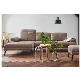 Ecksofa Andas "Stenlille L-Form" Sofas Gr. B/H/T: 295cm x 83cm x 162cm, Struktur weich, Recamiere links, lila (hellbeere) incl. Sitztiefen-, Kopfteil- und Armteilverstellung