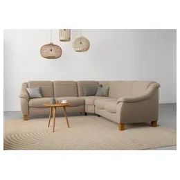 Ecksofa Home Affaire "Caldera L-Form" Sofas Gr. B/H/T: 270cm x 91cm x 250cm, Easy care, langer Schenkel links, mit Kopfteilverstellung-ohne Bettfunktion-ohne Schubkasten, grau (taupe) Federkern, wahlweise mit Kopfteilverstellung, Bettfunktion, Bettkasten