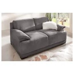 2-Sitzer Home Affaire "Telos" Sofas Gr. B/H/T: 186cm x 80cm x 96cm, Luxus-Microfaser Lederoptik, ohne Funktion, grau mit Boxspring-Federung